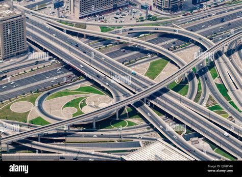Highway Traffic In Dubai At The Sheikh Zayed Road United Arab Emirates