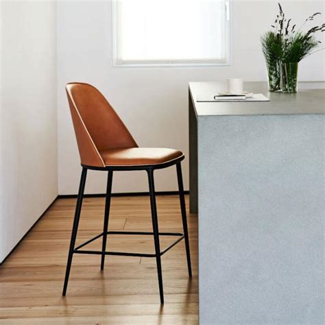 Midj Lea H75 M Cu Stool Michelangelo Designs