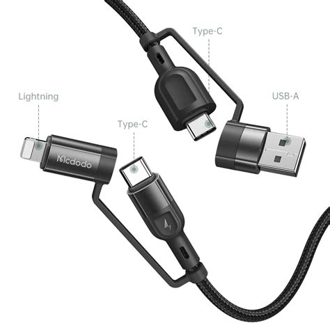 Mcdodo 4 In 1 Pd Fast Charge Data Cable 1 2m Multi Device