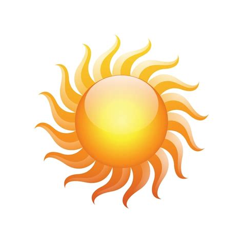 Icono De Sol Amarillo Con Curvas Y Brillante Vector Premium