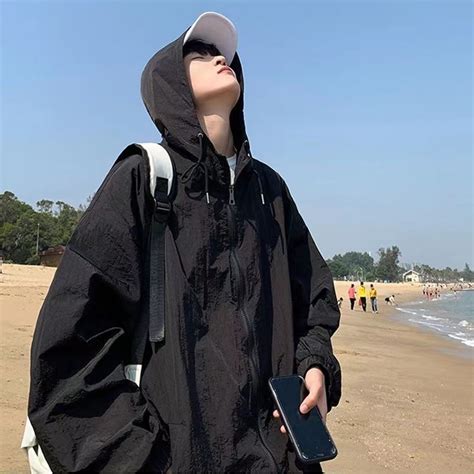 เสื้อคลุมแขนยาว มีฮู้ด ป้องกันแสงแดด เสื้อแจ็คเก้ตผ้าร่ม 3สี Jacket รุ่นขนาด S 2xl ทรงหลวม ผอม