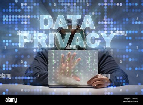 Data Privacy Concept With Hacker Stealing Personal Information Stock