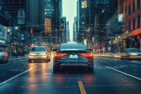 Premium Ai Image A Photo Of A Self Driving Car Navigating Through A