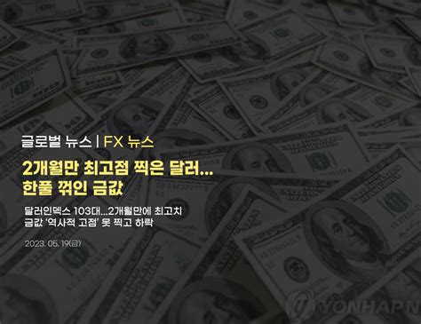 2개월만 최고점 찍은 달러 한풀 꺾인 금값 Investip