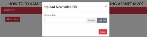 How To Dynamically Upload And Play Video File Using Aspnet Mvc 5