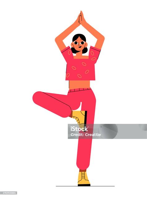 여성 수행 요가 포즈 평면 벡터 일러스트 레이 션은 체력 균형 및 마음 챙김을 상징 흰색 배경에 고립되어 있습니다 건강한 생활방식에 대한 스톡 벡터 아트 및 기타 이미지