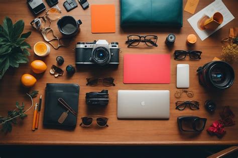Premium Ai Image Creative Flat Lay Photo Of Workspace Desk