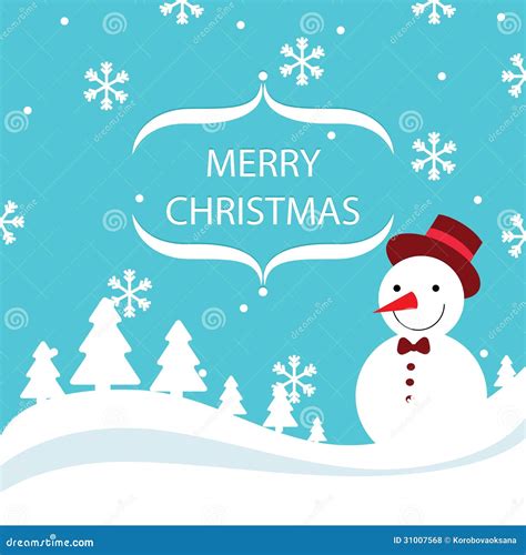 Vector Merry Christmas Card Stock Vector Illustration Of Snow