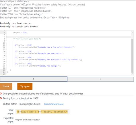 Solved Write Multiple If Statements If Caryear Is Before Chegg
