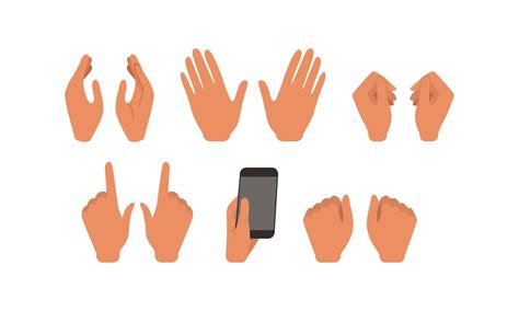 Premium Vector Hands Showing Different Gestures Set Male Or Female