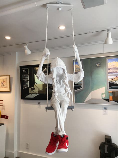 Bret Reilly Suspended Ceiling Sculpture Of A Girl On A Swing Title Girl On A Swing At 1stdibs