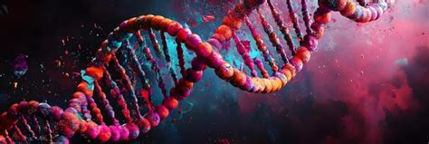Vibrant Dna Double Helix Visualization Premium Ai Generated Image