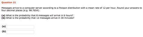 solved messages arrive to a computer server according to a