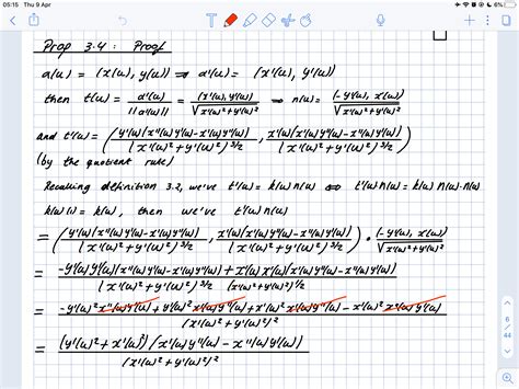 differential geometry curvature formula proof by definition