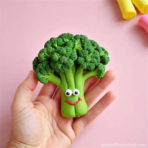 Broccoli Character Illustration Stable Diffusion Online
