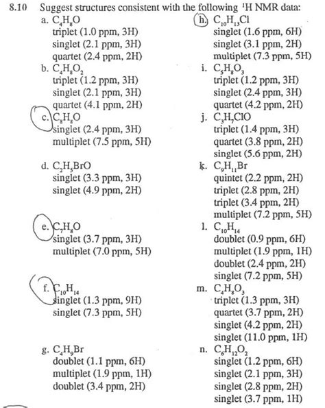 Solved Suggest Structures Consistent With The Following H Chegg Com