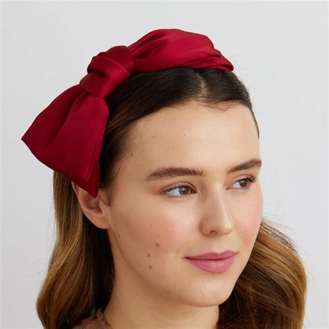 Red Bow Headband Red Fascinator Hair Band Red Headband Queenmee