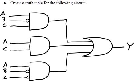 Solved Create A Truth Table For The Following Circuit Chegg