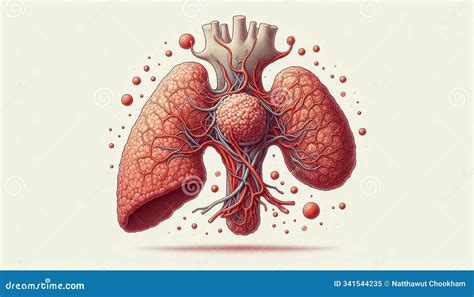 3D Detailed Lungs Organ Human Biology Anatomy Royalty Free Cartoon