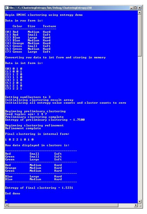 Data Clustering Using Entropy Minimization James D Mccaffrey