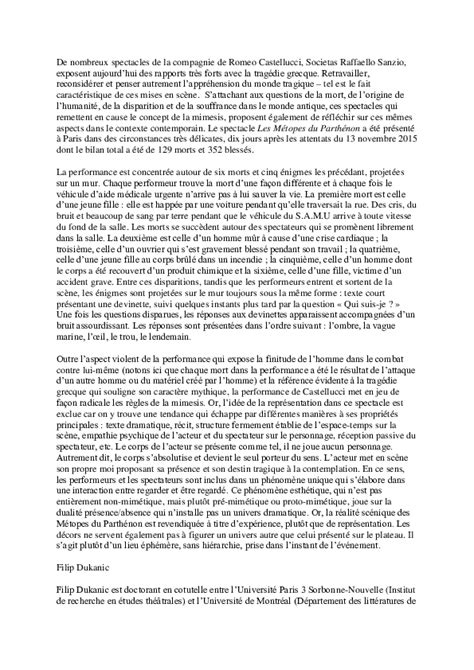 Doc Les Metopes Du Parthenon De Romeo Castellucci