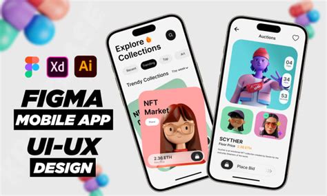 design ui ux design for mobile app using figma website ui design by