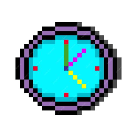 Premium Vector Clock In Pixel Art Style