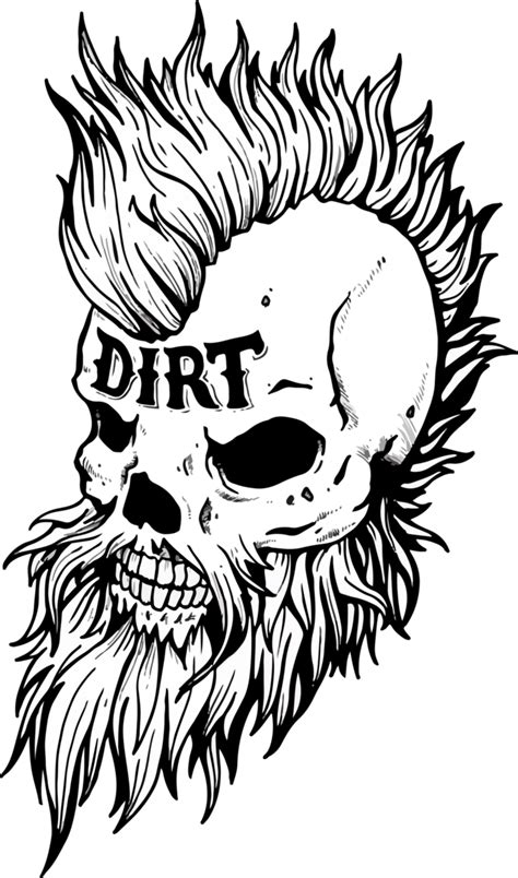 Bearded Skull Tattoo Coloring Pages