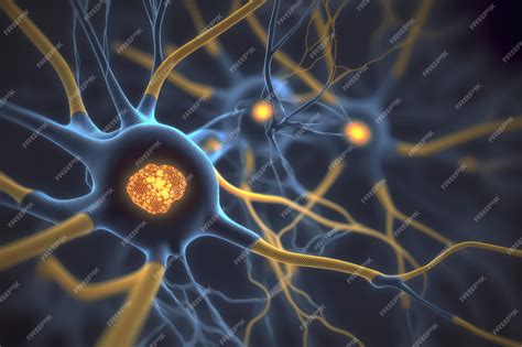 Premium AI Image | Closeup of synapses with electrical impulses jumping between neurons