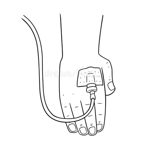 Ejemplo Intravenoso Del Vintage Del Dibujo De La Mano De La Infusión