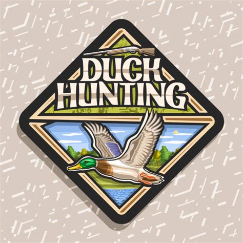 460 Canard Qui Vole Icône Vecteur De Chasse Au Canard Stock