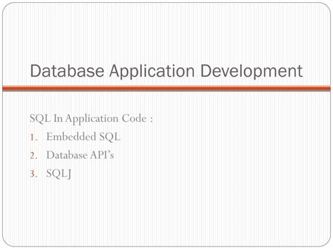 Ppt Database Application Development Powerpoint Presentation Free