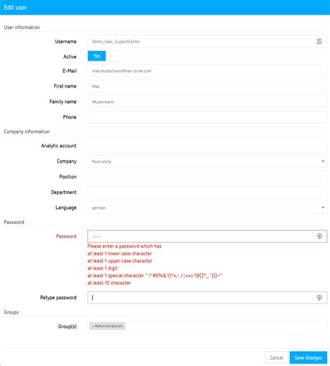 Password Criteria New