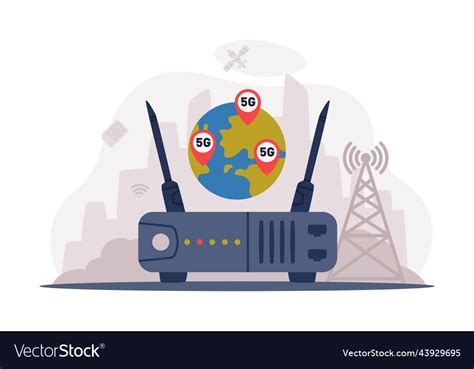 Wifi Router Wireless Access Point Global Network Vector Image