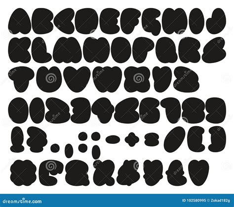 Fat Bubble Fill Simple Freehand Vector Font With Uppercase Letters