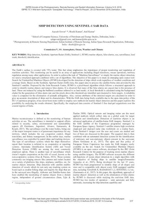 pdf ship detection using sentinel 1 sar data · 2019 7 23 · ship