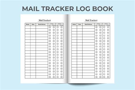 Mail Tracker Notebook Interior Business Management Log Book Mail