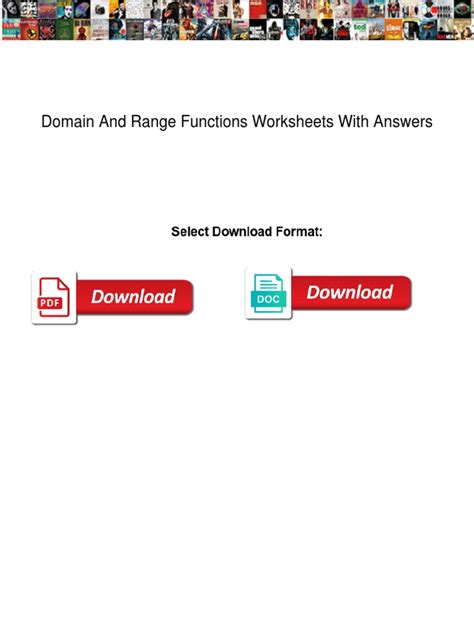 domain and range functions worksheets with answers pdf function