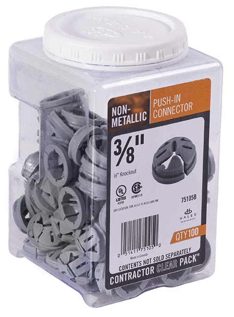 Halex 3 8 1 2 Knockout Non Metallic Push In Connector 47 Off