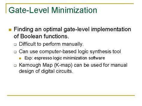 Gatelevel Minimization Based On Book By Mano Ciletti