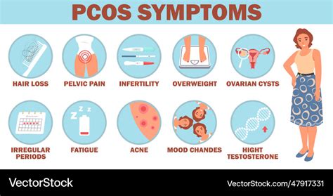 Pcos Symptoms Detailed Infographic Royalty Free Vector Image
