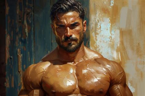 Premium Photo A Man With A Naked Torso And Large Muscles Athletic Sport Body Enormous Strength