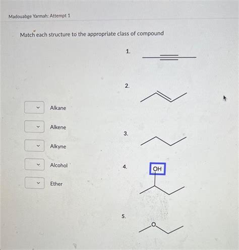 solved match each structure to the appropriate class of