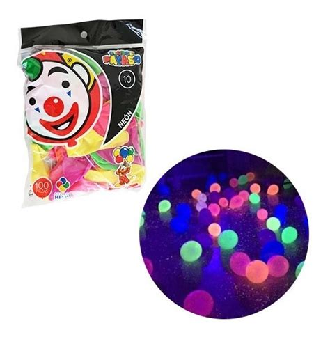 100 Globos Redondo 10 Neón Fluorescente Fiesta Payaso Boda Mercadolibre