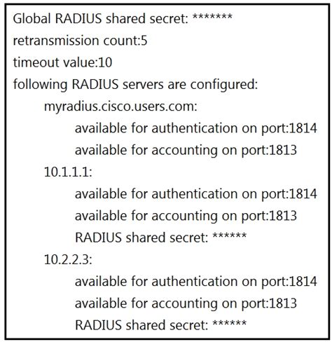 Refer To The Exhibit Aaa Server 10111 Is Configured With The Default Authentication And