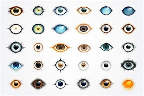 Premium Photo Eye Icon Set Vision Symbols Ophthalmologist Pictogram