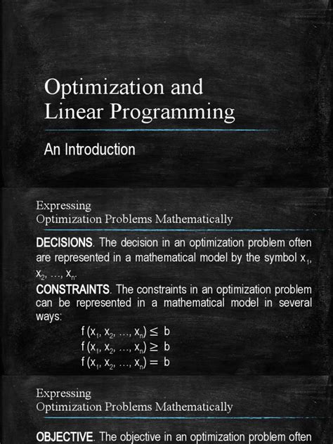 Optimization And Linear Programming An Introduction Pdf