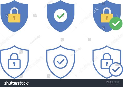 Shield Padlock Check Mark Modern Flat Stock Vector Royalty Free 1991180456 Shutterstock