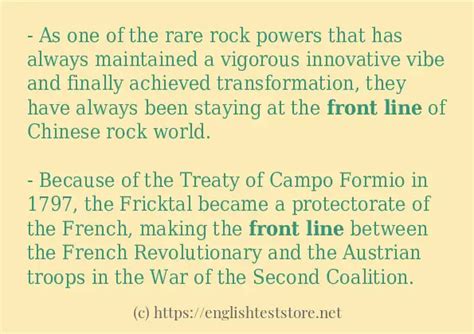 Front Line Sentence Examples Englishteststore Blog