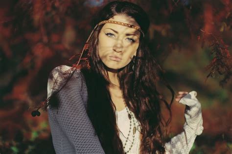Fall And Shadow Model Portrait Boho Chic Fashion